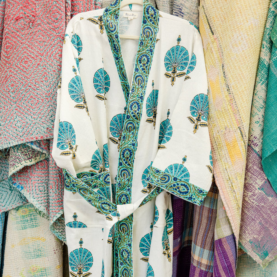 Turquoise Breeze Waffle Robe – Rahab's Rope