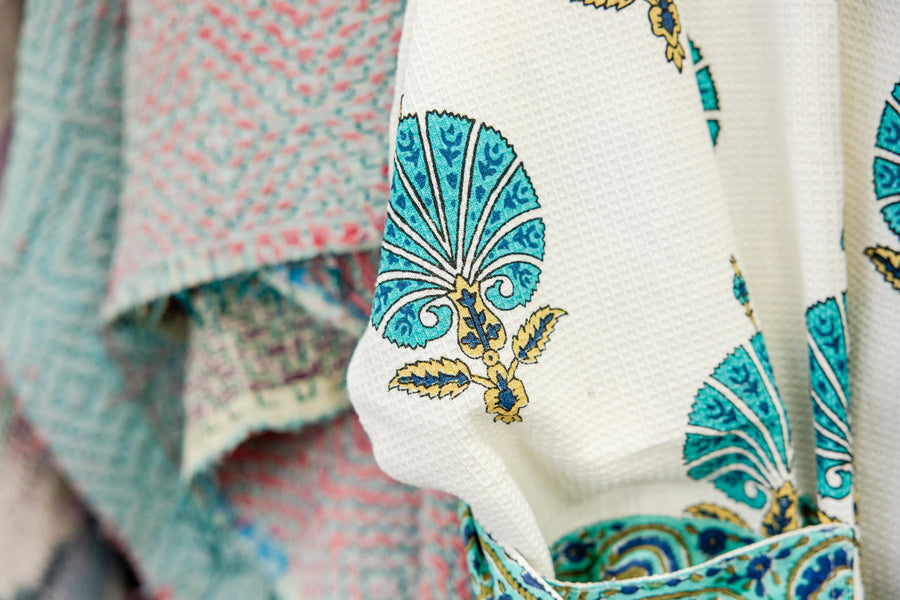 Turquoise Breeze Waffle Robe – Rahab's Rope